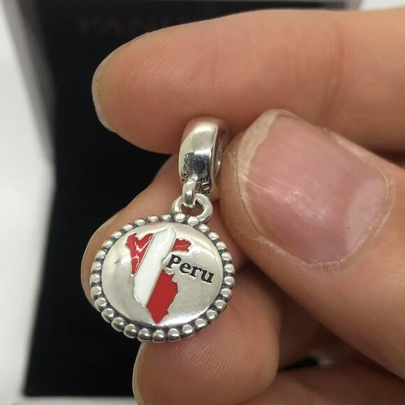 Pandora | Jewelry | Pandora Peru Flag Map Dangle Charm S925 Silver With ...